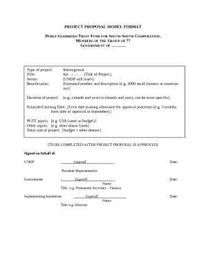 PROJECT PROPOSAL MODEL AT Doc Template | pdfFiller