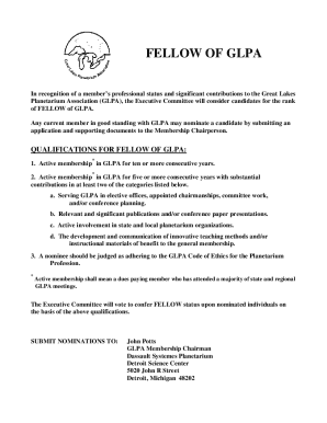Fillable Online GLPA Fellow form Fax Email Print - pdfFiller