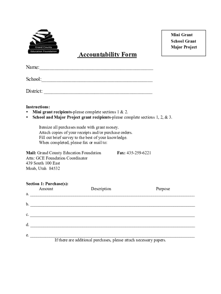 Fillable Online Accountability Forms.doc Fax Email Print - pdfFiller