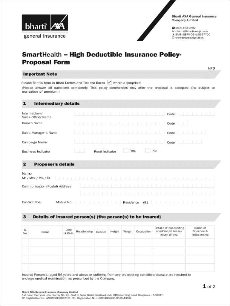 Fillable Online highly deductible Proposal Form new Fax Email Print ...