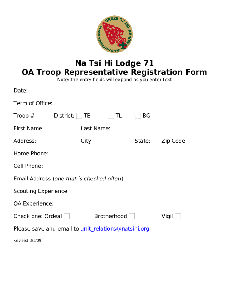 OA Troop Representative Registration . Unit Relations Committee Doc ...