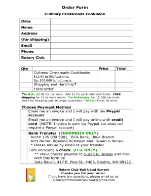 Fillable Online ORDER FORM v3.doc Fax Email Print - pdfFiller