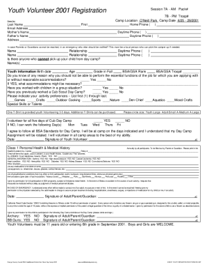 Fillable Online Youth Registration Form 004.PDF Fax Email Print - pdfFiller