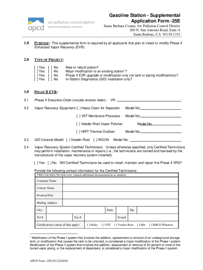 Fillable Online Supplemental APCD-25E. Gasoline Dispensing Facilities ...