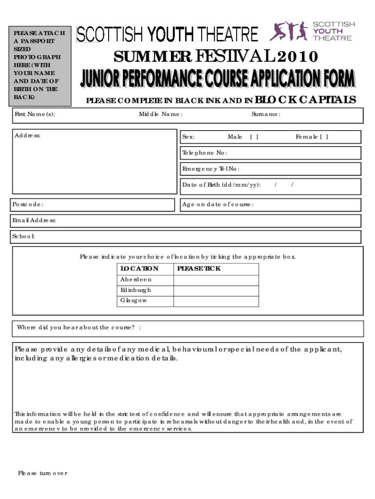 Fillable Online Junior Course Application Form Fax Email Print - pdfFiller