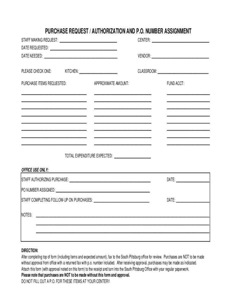 Fillable Online REVISION TO PUR ORDER FORM.xls Fax Email Print - pdfFiller
