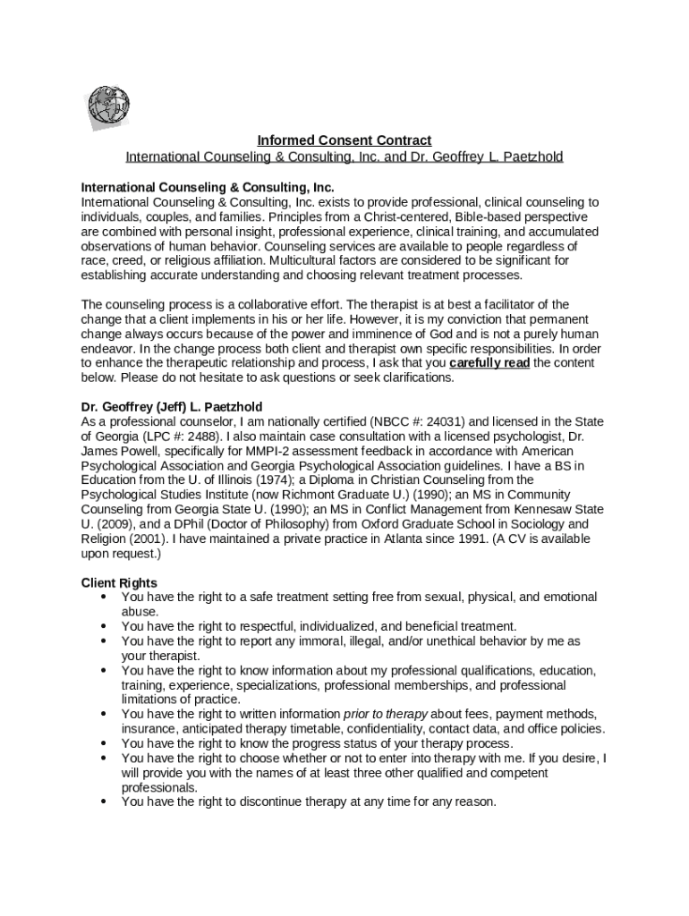 Ined Consent For Clinical Consultation (Consultant ... Doc Template | pdfFiller