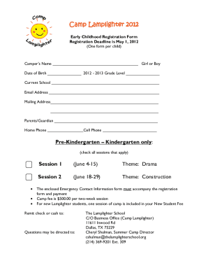 Fillable Online Pre-Kindergarten Kindergarten only: Fax Email Print ...