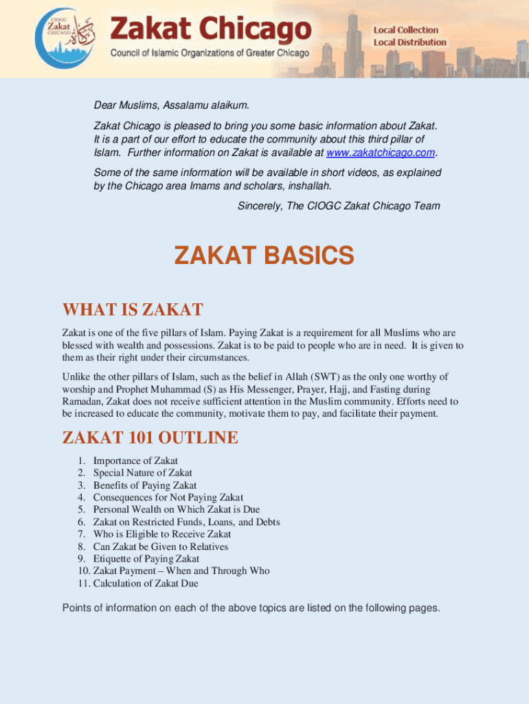 Fillable Online Zakat in Islam; A Basic Explanation - Guidelines ...