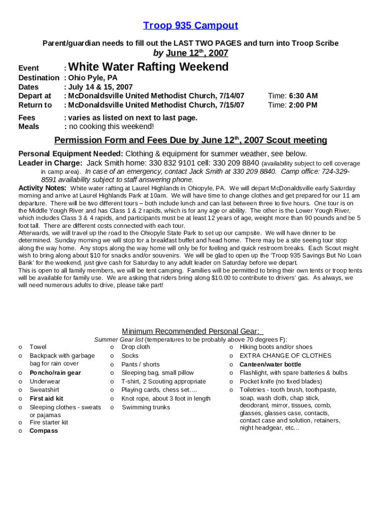 Parent/guardian needs to fill out the LAST TWO PAGES and turn into ...