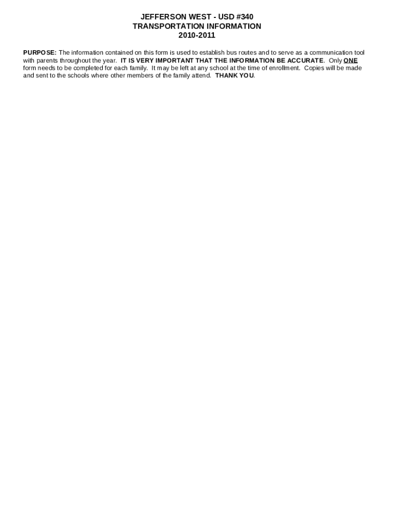 JEFFERSON WEST - USD #340 Doc Template | pdfFiller