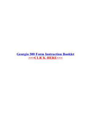 Fillable Online Georgia 500 Form Instruction Booklet Fax Email Print ...