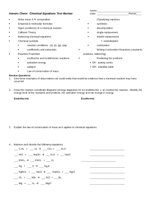 Honors Chem:Chemical Equations Test ReviewDate: Period Doc Template ...