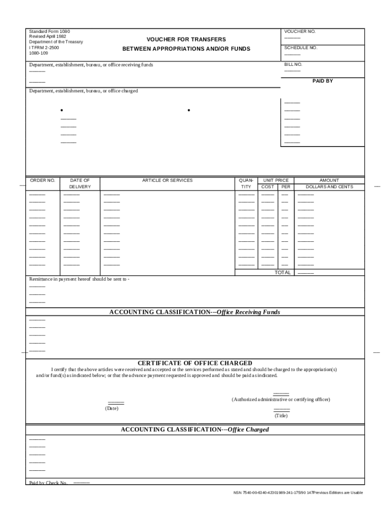Sf 1080 - Fill Online, Printable, , BlankPDFfiller Doc Template | pdfFiller