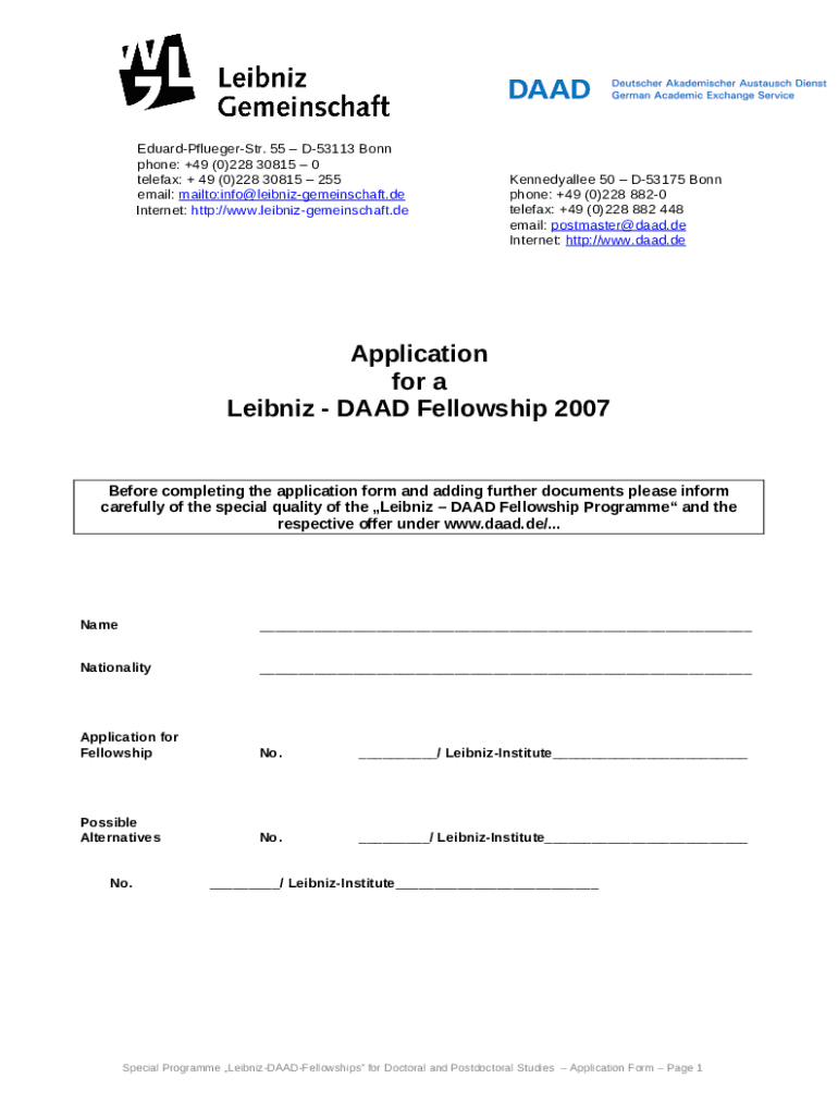Call for Applications: DAAD Study Scholarships and ... Doc Template ...