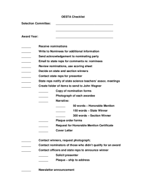 Fillable Online d32ogoqmya1dw8 cloudfront OESTA Checklist Selection ...