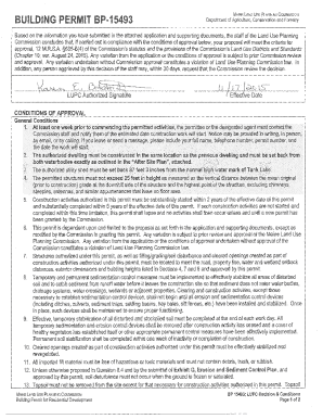 Fillable Online BUILDING PERMIT BP-15493 MAINE LAND USE PLANNING Fax ...