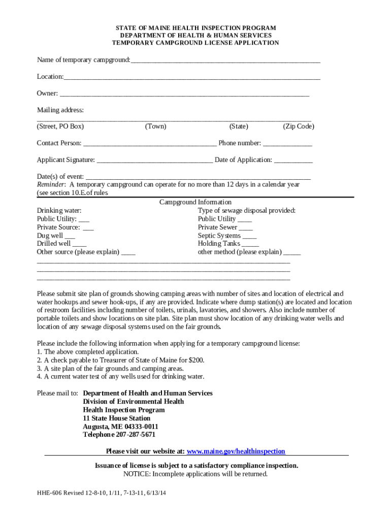 Health Inspection Program - maine.gov Doc Template | pdfFiller