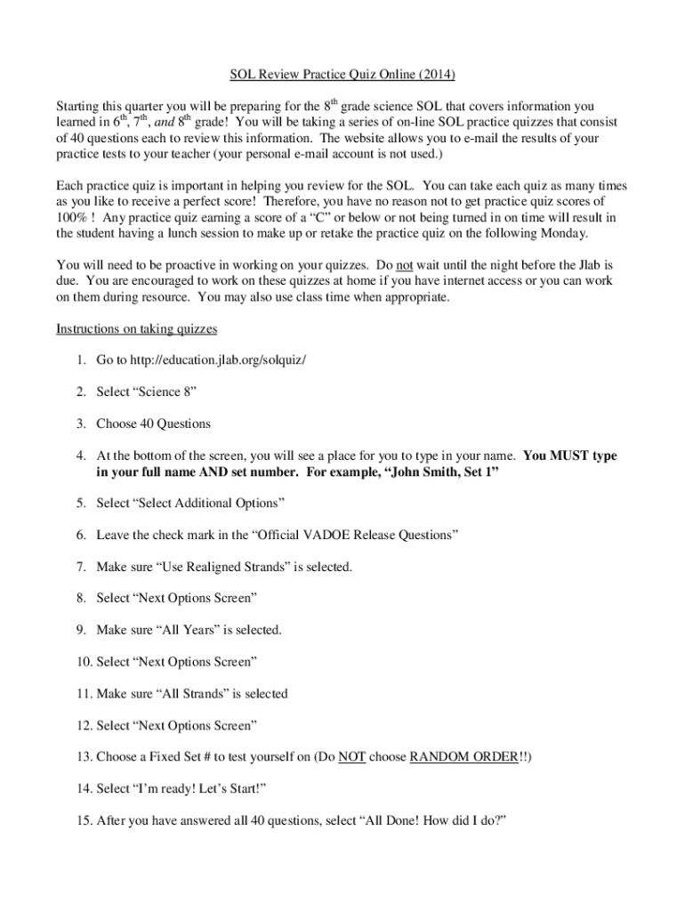 Fillable Online VDOE :: The Standards & SOL-based Instructional ...