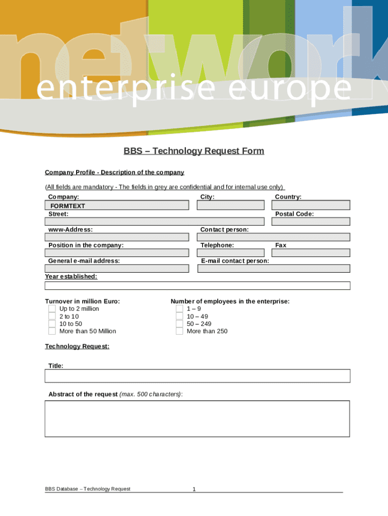 BBS - Technology Request Doc Template | pdfFiller