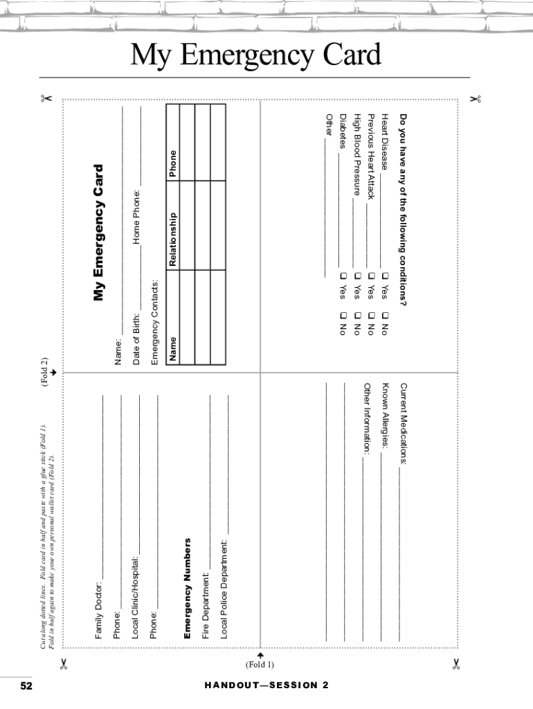 Fillable Online My Emergency Card Fax Email Print - pdfFiller