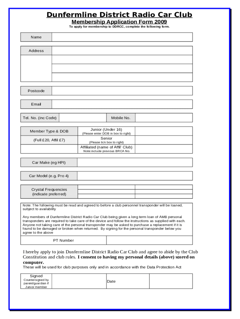Dunfermline District Radio Car Club Doc Template | pdfFiller