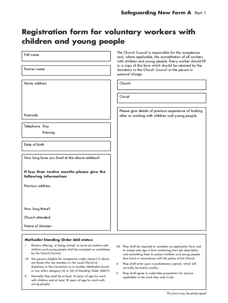 Fillable Online Safeguarding New Form A Part 1 Fax Email Print - pdfFiller