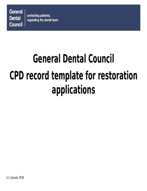 CPD record template - General Dental Council Doc Template | pdfFiller