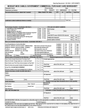 Fillable Online DIRECTIONS to fill out the PURCHASE CARD REQUEST FORM ...