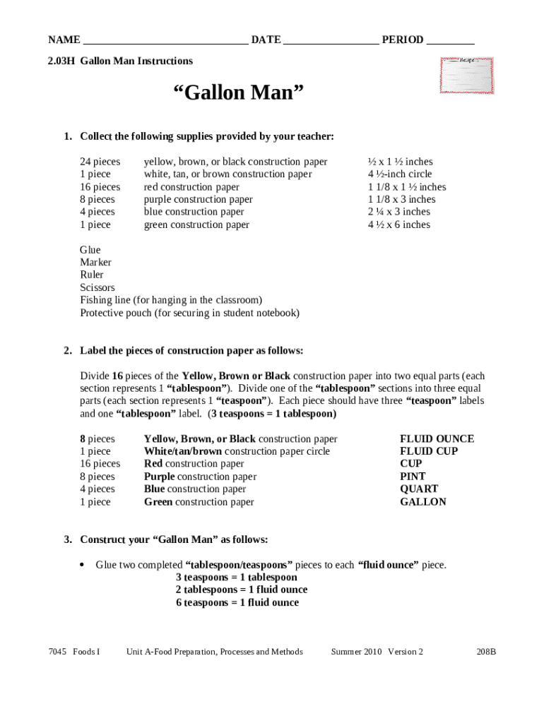 Gallon Man Template Pdf Doc Template PdfFiller