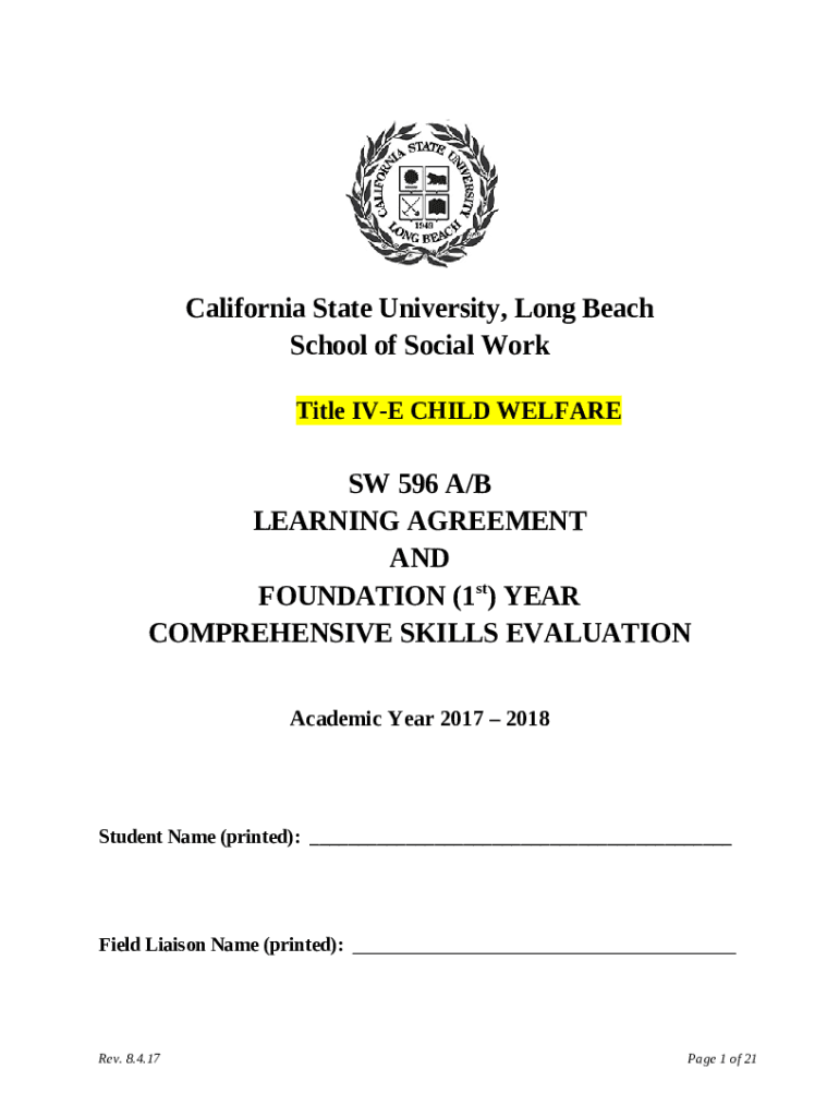 CSULB, DEPARTMENT OF SOCIAL WORK Doc Template | pdfFiller