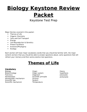 Biology Keystone Review Packet - East Penn School District - Fill and ...