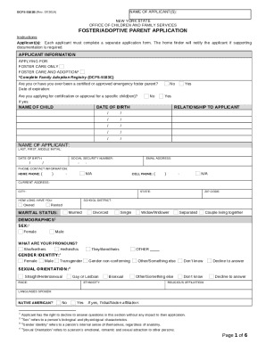 FOSTER/ADOPTIVE PARENT APPLICATION - ocfs ny Doc Template | pdfFiller