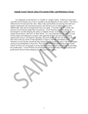 Fillable Online Sample Local Church Abuse Prevention Policy and ...