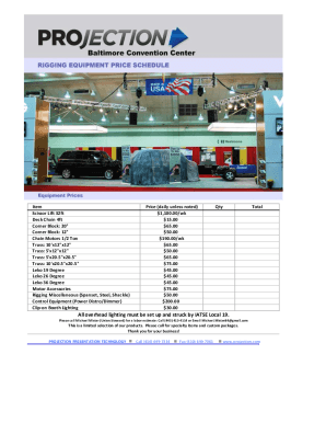 Fillable Online Rigging and Lighting Order Form Fax Email Print - pdfFiller