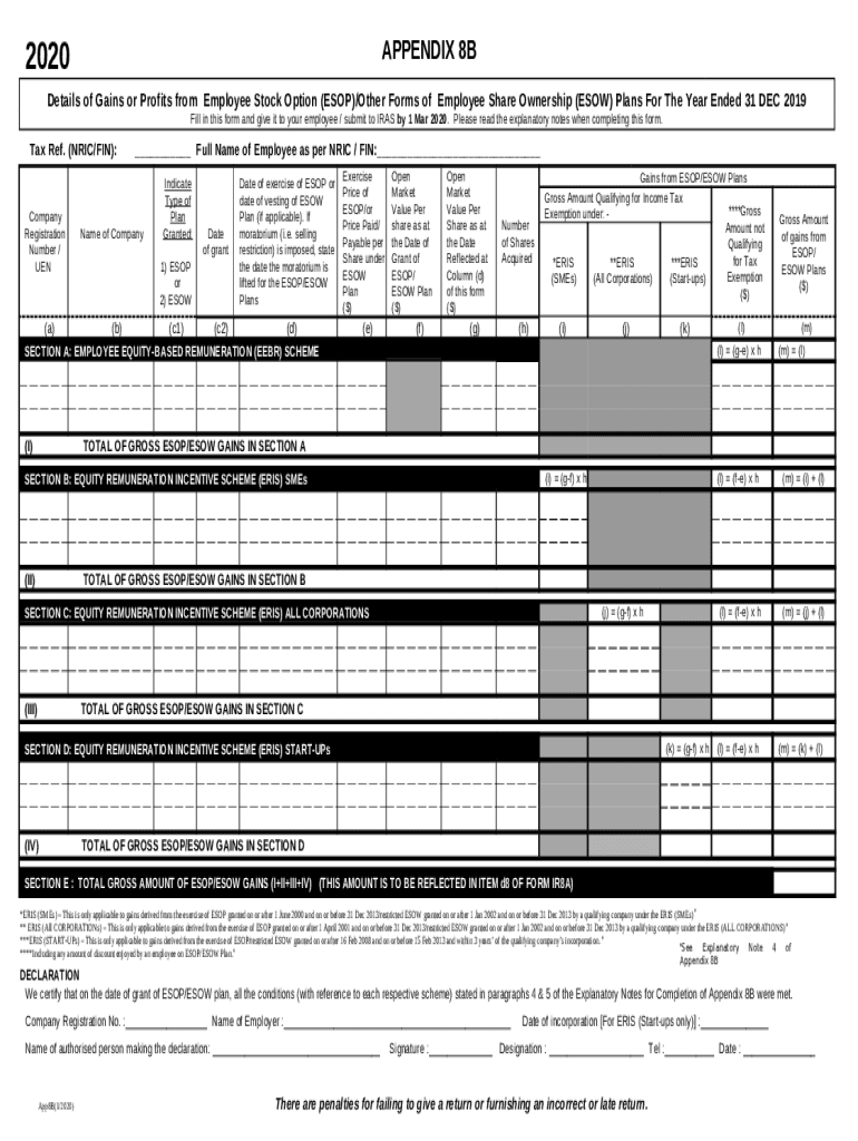 EXPLANATORY NOTES FOR THE COMPLETION OF APPENDIX 8B ... Doc Template ...