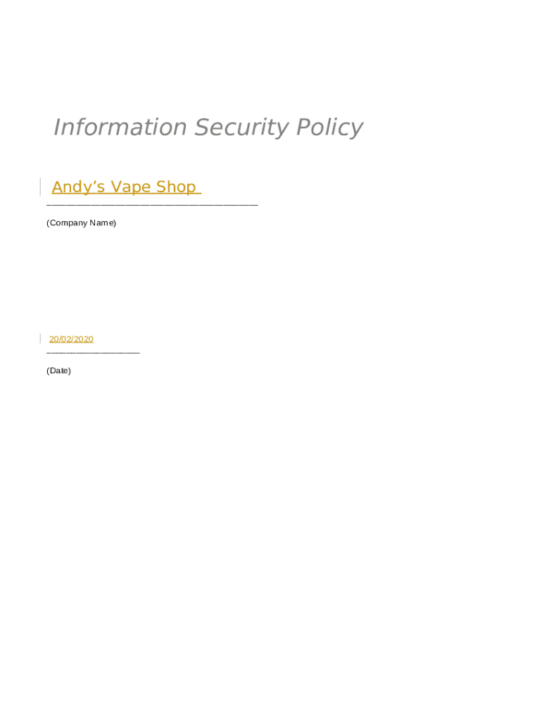 Ination Security Policy TemplatesSANS Institute Doc Template | pdfFiller