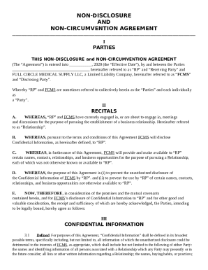 THIS NON-DISCLOSURE and NON-CIRCUMVENTION AGREEMENT Doc Template ...