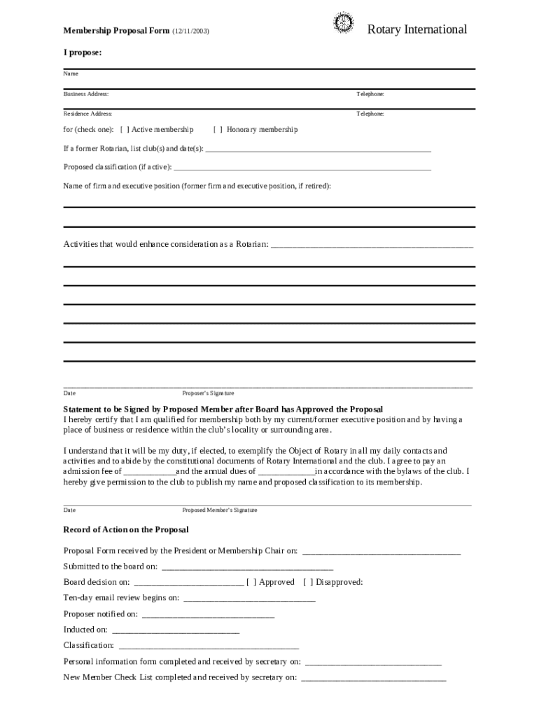 Membership Proposal (12/11/2003)Rotary International Doc Template ...