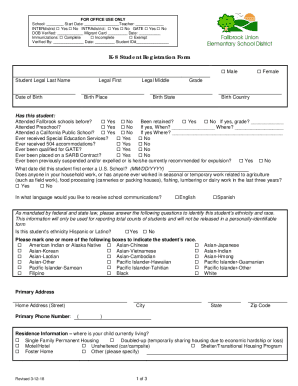 Fillable Online ENROLLMENT REGISTRATION INFORMATION SHEET Fax Email ...