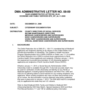 Fillable Online DMA ADMINISTRATIVE LETTER NO Fax Email Print - pdfFiller