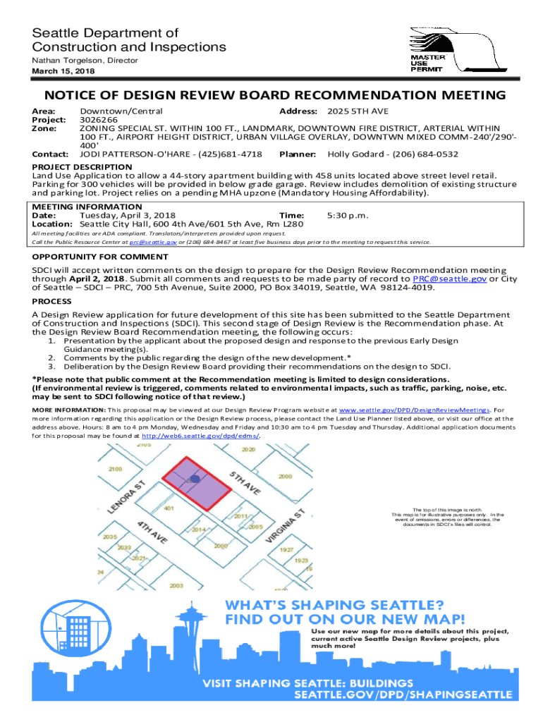 Fillable Online NOTICE OF DESIGN REVIEW BOARD RECOMMENDATION ... Fax ...