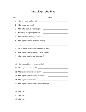 autobiography map template Doc Template | pdfFiller