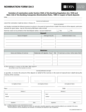 Fillable Online FORM DA 3 - Personal Banking, NRI Banking, Personal ...