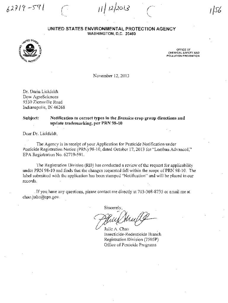 Fillable Online US EPA, Pesticide Product Label, LORSBAN ADVANCED, 11 ...