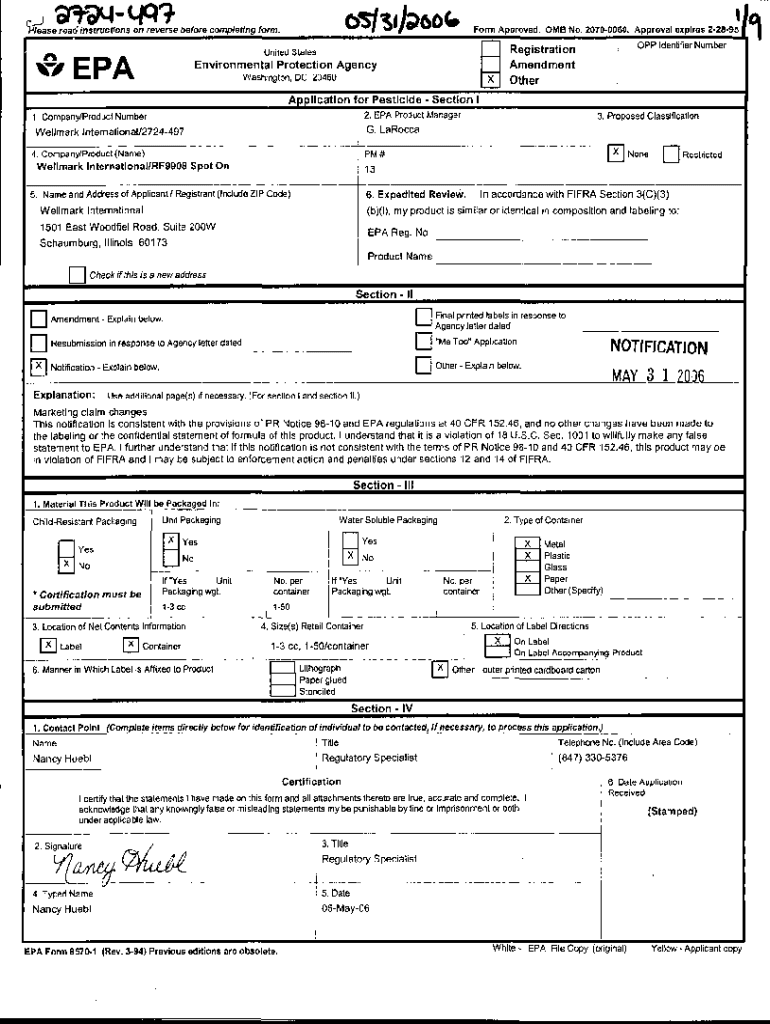 Fillable Online Registration Identifier Number EPA Fax Email Print ...