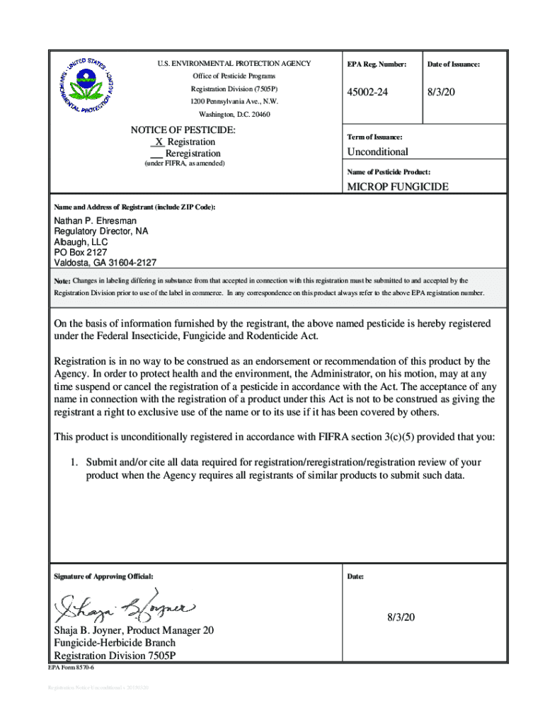 Fillable Online US EPA, Pesticide Product Label, MiCrop Fungicide,08/03 ...