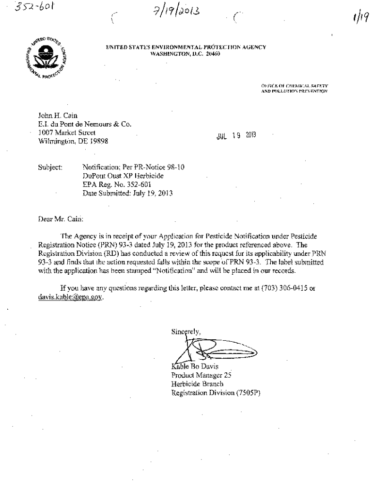 Fillable Online US EPA, Pesticide Product Label, DUPONT OUST XP ...