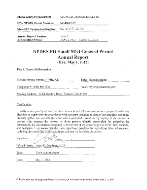 Fillable Online NPDES PIT Small MS4 General Permit Annual Report - US ...
