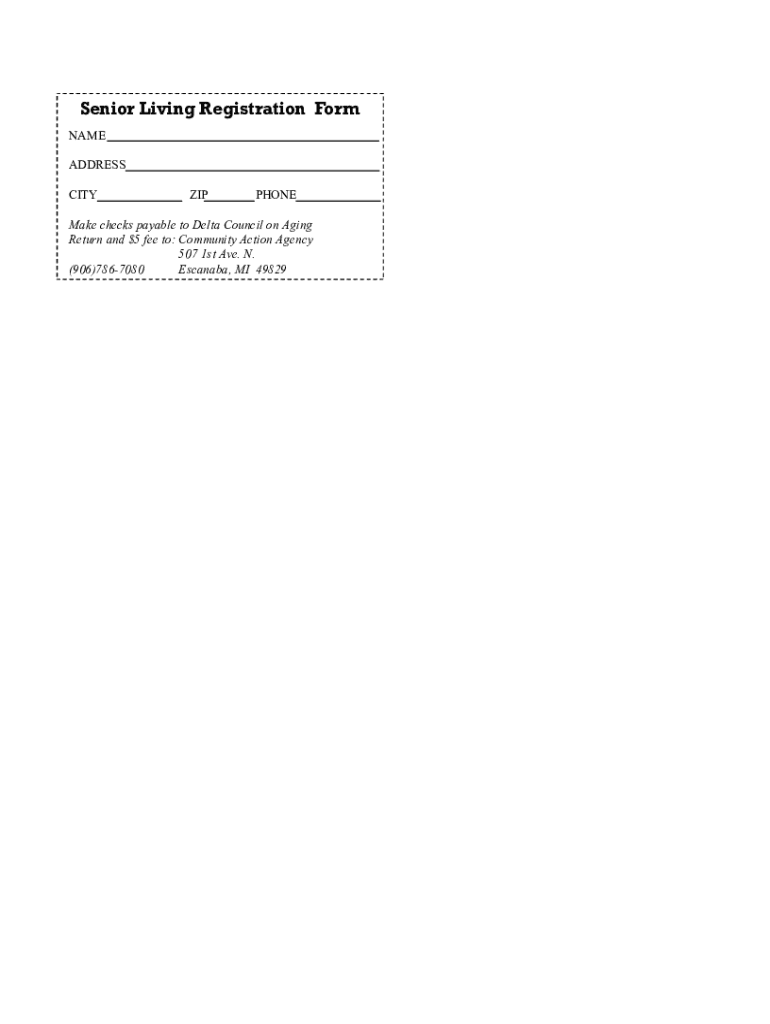 Fillable Online 022410 sen living reg form.doc Fax Email Print - pdfFiller